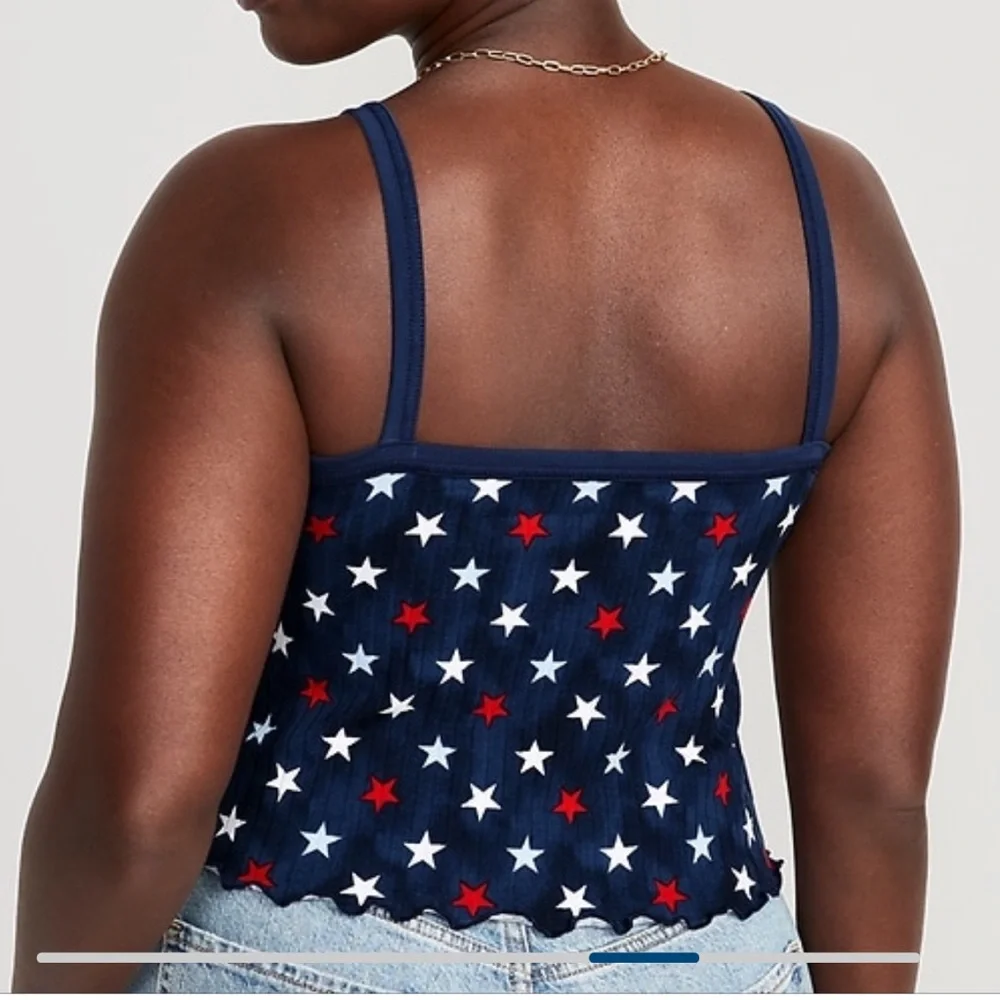 Old Navy | Tops | Old Navy Rib Knit Cropped Tank Top Lettuce Hem ...